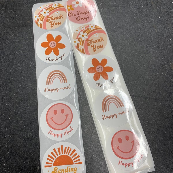 2 Fun Roll Thank You Stickers,small Business Stickers,round Thank You ...