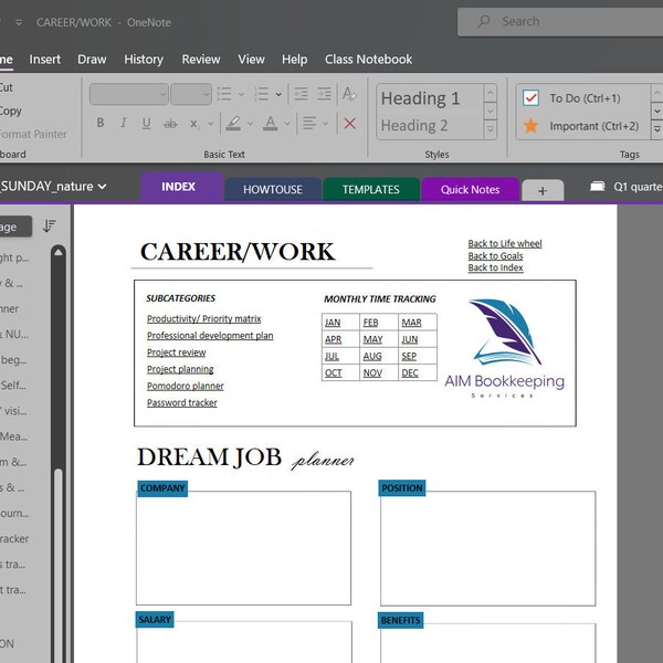 Onenote Reading Journal and Study Journal Bundle I Light - Dark Mode I ...