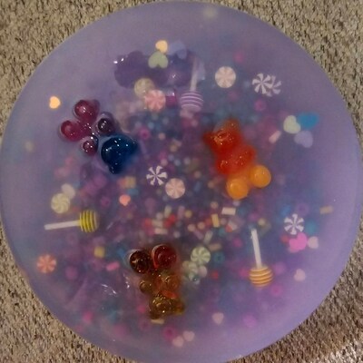 Rainbow Picking Pad Fidget Pick Palette Toy Neon Crystal Pebble Glitter ...