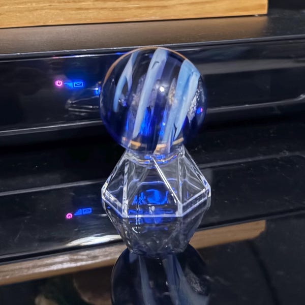 Cremated Ashes in Glass Sun Catcher (color: Purple Sky) Acrylic Stand ...