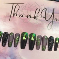 Gold Chrome Cross, He is Risen Press on Nails, Easter Spring Nails ...