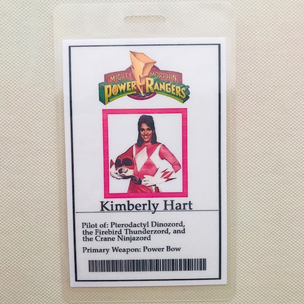 Mighty Morphin Power Rangers Badge Only 90s TV Show ID Badges Red, Pink ...