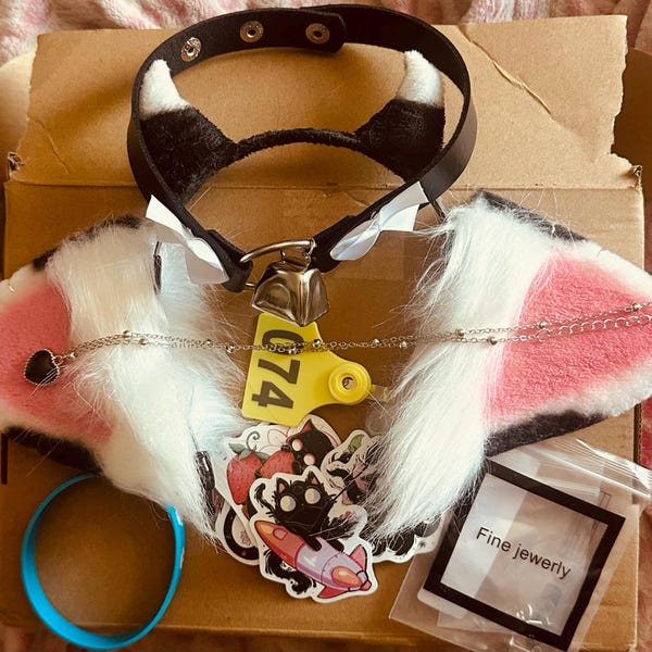 Purple Black ‘ Crystals “ Pastel Kawaii Emo Goth Choker Necklace Collar ...