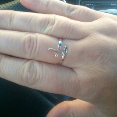 Celebrity Style Cross Ring Double Wrap Upright Cross Ring , By-pass ...