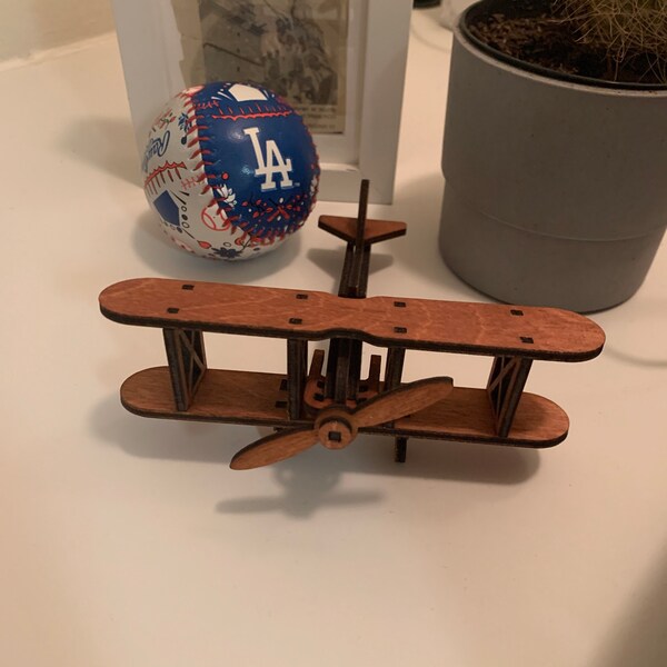 Laser Cut Miniature Biplane - Etsy