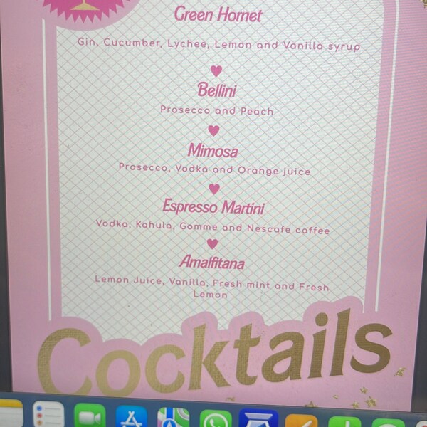 Editable Cocktail Menu Sign, Drinks Menu, Birthday Party Beverage Menu ...