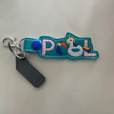 Pool Keychain, Embroidered, Keyfob, Handmade, Swimming Pool, Summer - Etsy