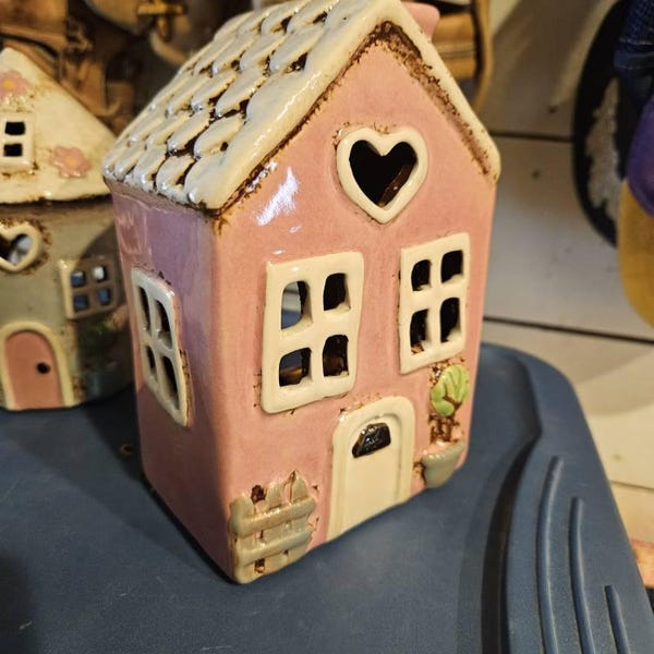 NEW! Green Ceramic Dutch House Tealight Holder - Etsy