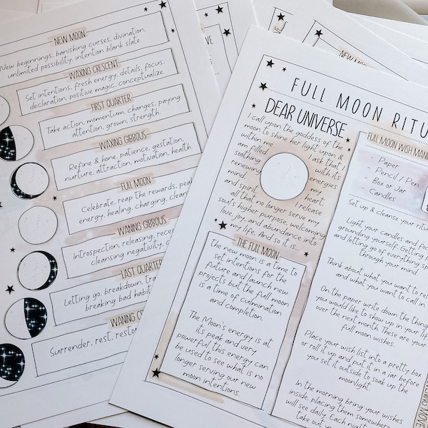 Moon Pages / Book of Shadows / Mystic Smoke Grimoire / 20 Printable ...
