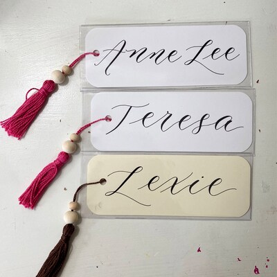 Personalized Bookmark, Bookmarks Custom, Calligraphy Bookmarks, Tassel ...
