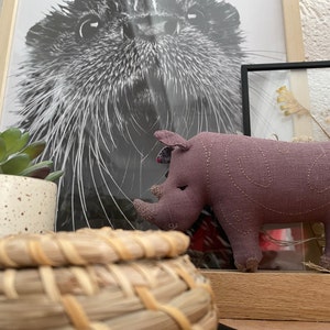 Small Badger Plush, Woodland Shelf Decor, Stuffed Badger, Badger Softie ...