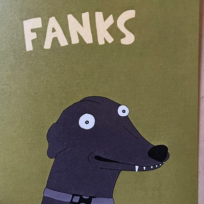 FANKS Funny Thank You Card Cute Thank You Card Dog Thank You Card ...