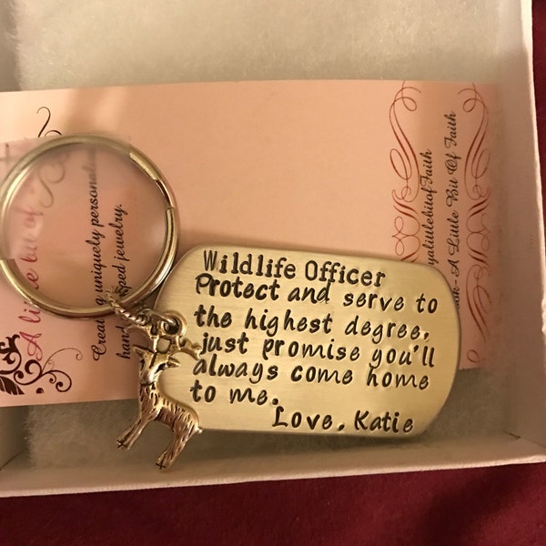 Personalized-game Warden Key Chain-protect and Serve-game Warden Gift ...