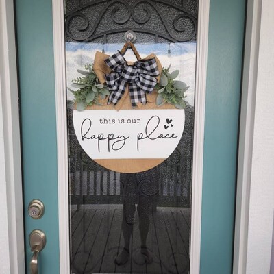 Front Door Decor, This is Our Happy Place, Front Door Wreath, Door ...