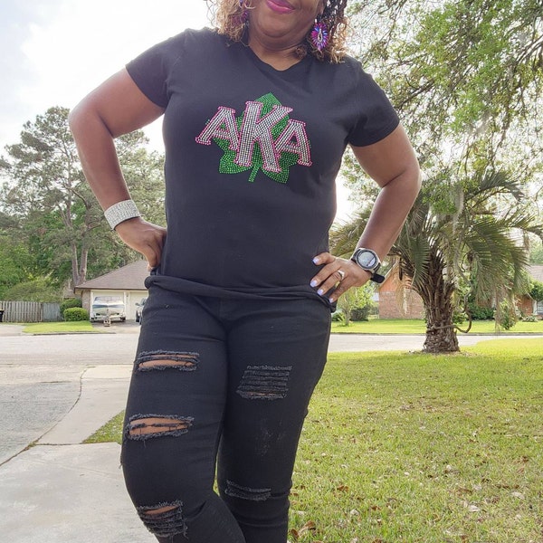 AKA Ivy Bling, Rhinestone Tees, Ivy, Gifts, 1908, AKA - Etsy