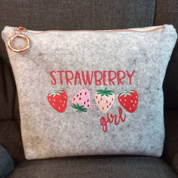 Strawberry Girl - Machine Embroidery Design, Strawberry Border ...