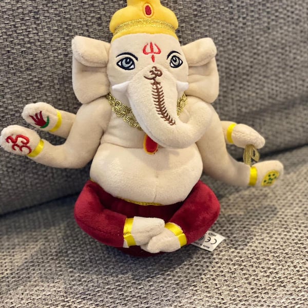 Handmade Plush Ganesh Toy, 9.5-inch Hindu Deity Plush Toy Diwali Gift ...