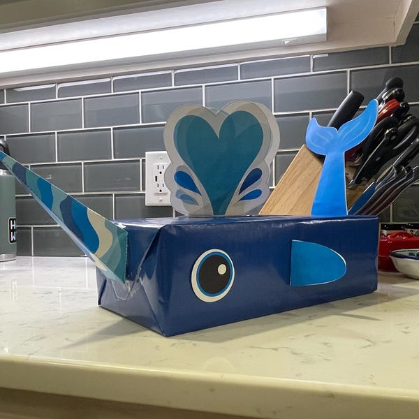 Narwhal Valentine Box Printable Decor Kit 3D Horn, Water Spout, Whale ...