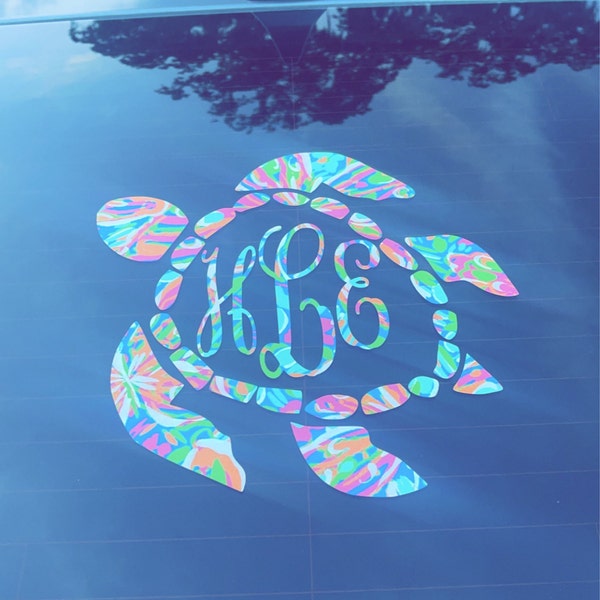 Car Decal / Sea Turtle Monogram Decals / Yeti Decals / Decals / Sticky ...