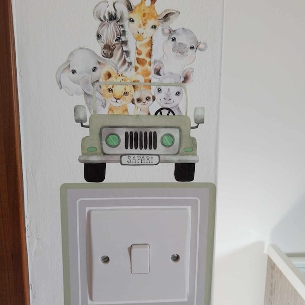 Safari Animal Light Switch Surround Art Vinyl Stickers - Etsy UK