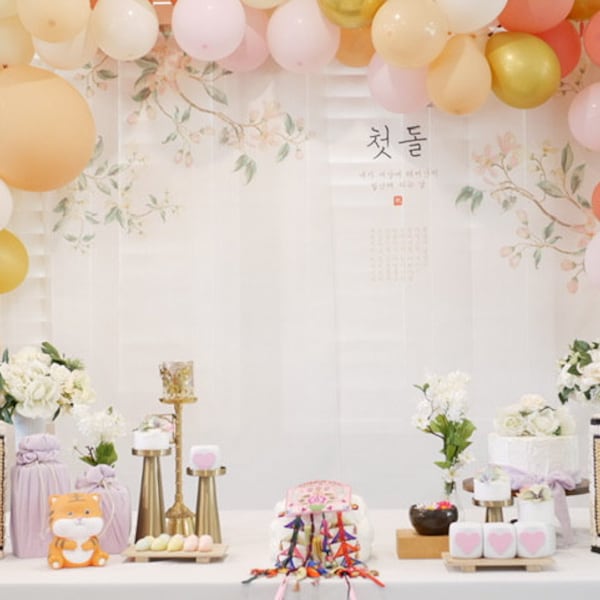 Korean Dohl Cake Topper for One Year Birthday100day Topper for Girl ...