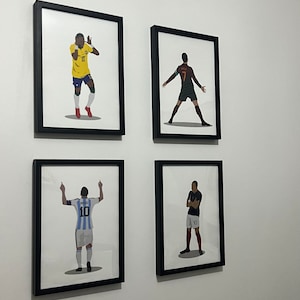 Printable Soccer Stars Poster Bundle, Messi Ronaldo Mbappe, Neymar Wall ...