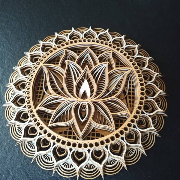 Multilayer Laser Cut DXF - MANDALA LOTUS - Mandala Svg Files for Cricut ...