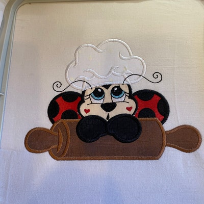 Kitchen Chef Ladybug Machine Embroidery Design Applique Animal ...
