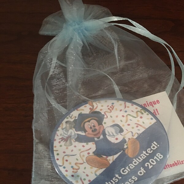 Minnie and Mickey Mouse Just Graduated Celebration Button - Graduation ...