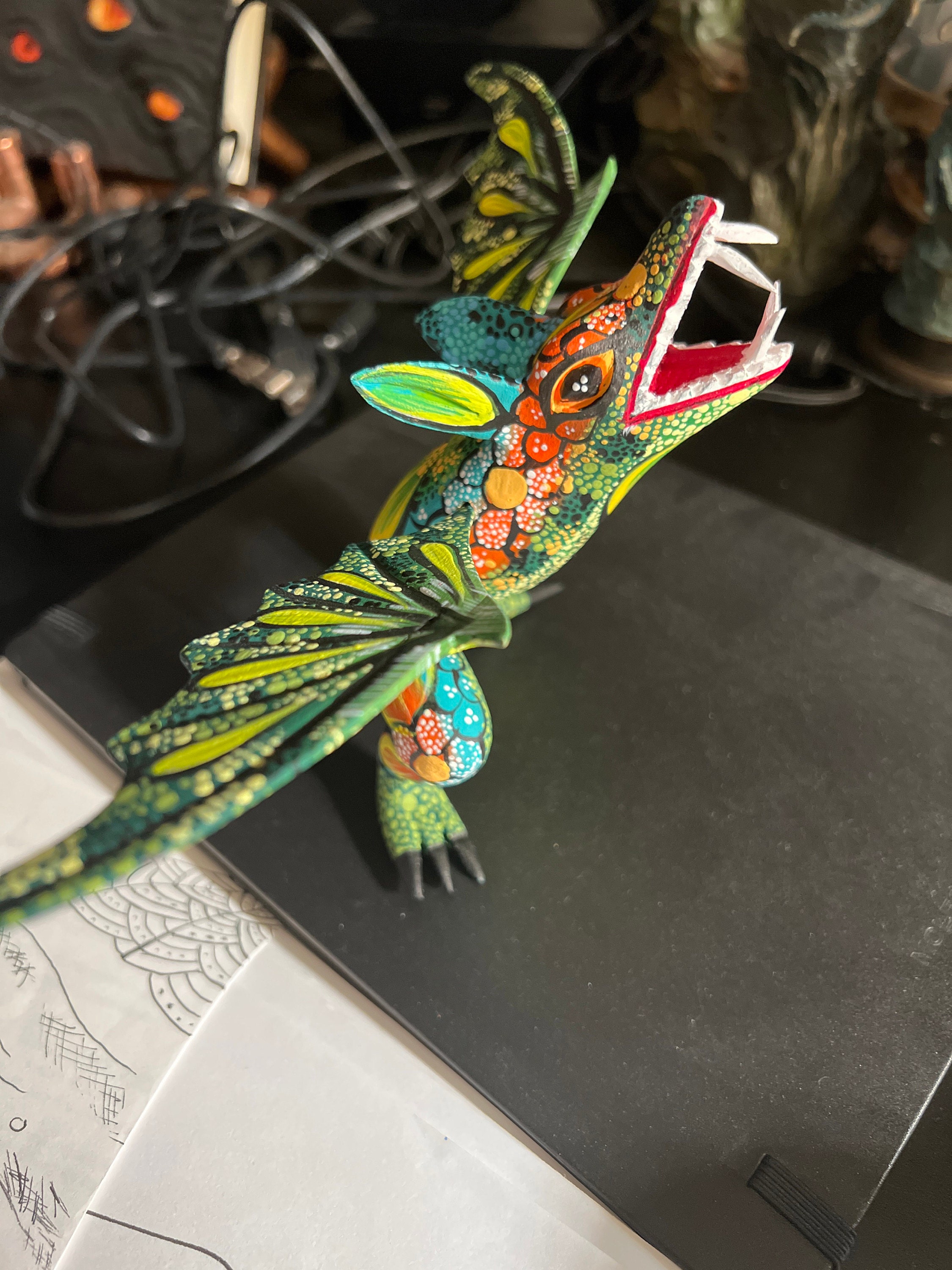 Alebrije Bat Wood Carving by Roberto and Esperanza Martinez from Oaxaca ...
