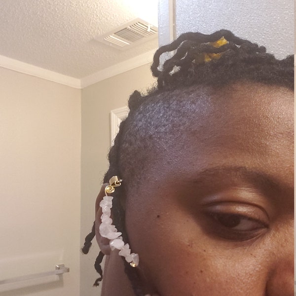 Gray Onyx Loc Bead, Gemstone Loc Jewelry - Etsy