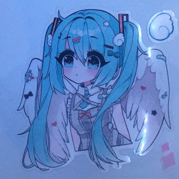 Angel Miku Waterproof Vinyl Sticker Pack - Kawaii Anime Girl Laminated ...