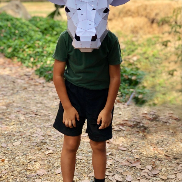 Cow Mask, Bull Mask Template - DIY Animal Head, Halloween Mask, Instant ...