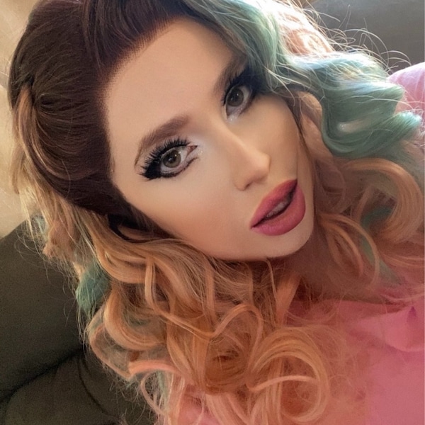 E-girl High Half Bunches Lace Front Wig Blonde Mermaid Waves Wig ...