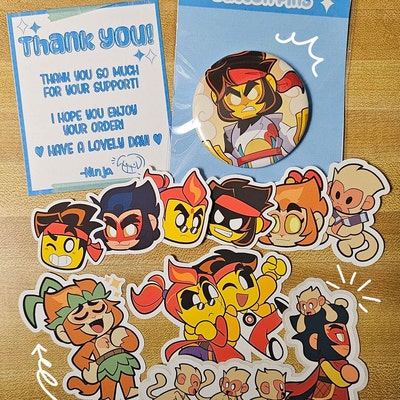 Chibi Party MK and SWK Cardboard Cutout Sticker 3 Inch Matted Sticker ...