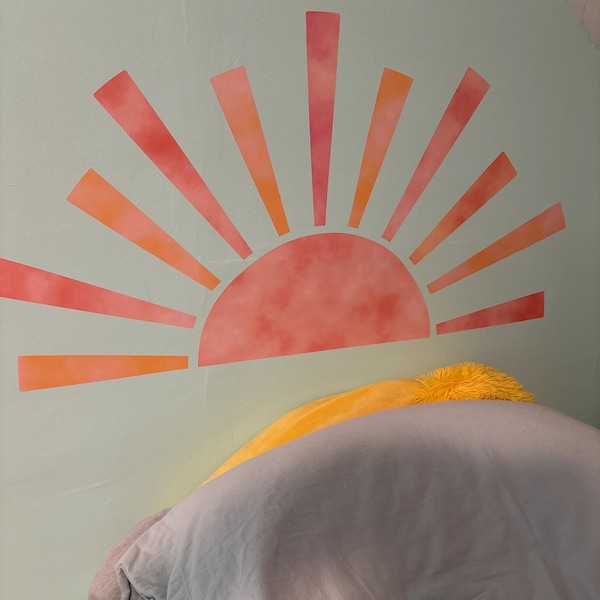 Rising Sun Wall Decal, PVC Free Wall Sticker, Half Sun Nursery ...