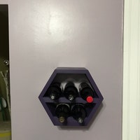 Unique Hexagon Wine Rack Hanging Kitchen Storage Mid Century Modern ...