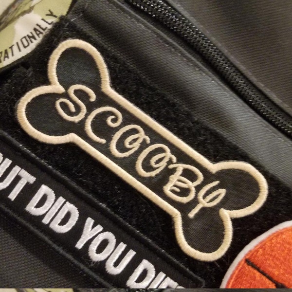 Custom Dog Name Patch - Custom Dog Bone Patch for Dog Vest or ...