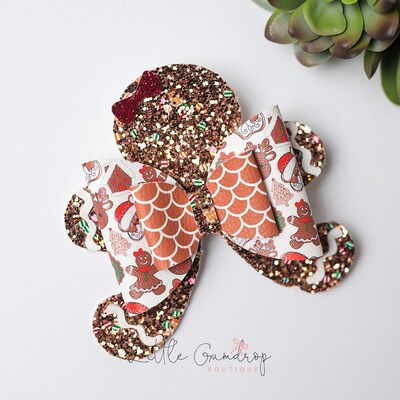 Christmas Gingerbread Bow Template, Christmas Bow SVG, Christmas SVG ...