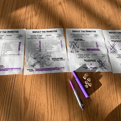 ADHD Cleaning Checklist Game ADHD Kid Chore List Printable Dnd Chore ...