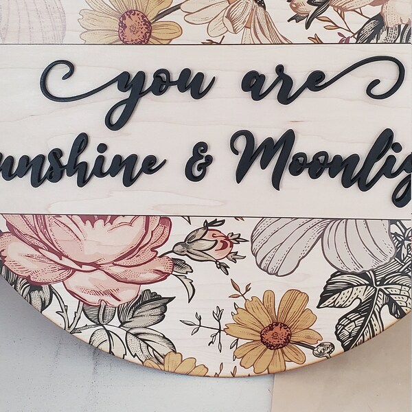 Spring Round Sign, Personalized Wood Sign, Round Wood Sign, Nursery ...