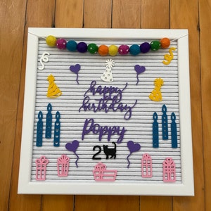 Happy Birthday Letter Board Icons Party Felt Board Accessory Balloons ...