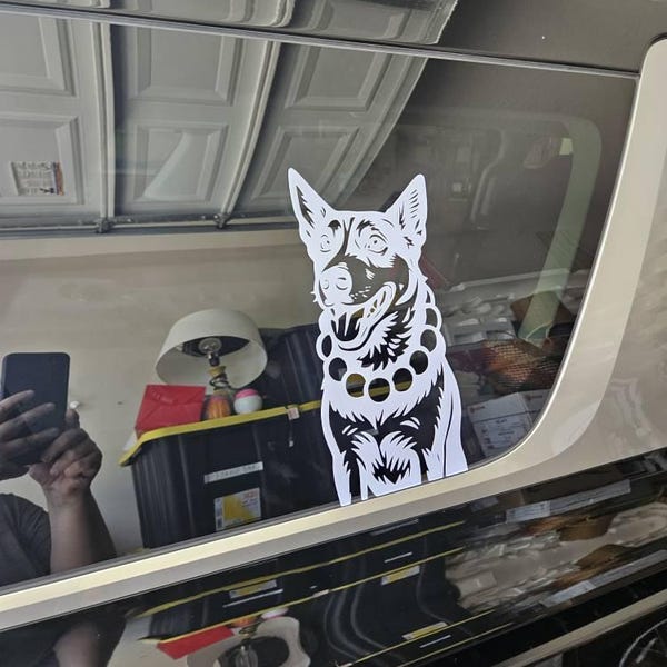 Peeking American Bully Vinyl Sticker for Dog Lovers, American Bully Car ...