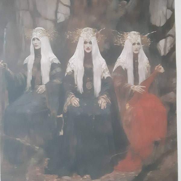 The Norns Art Print: Norse Mythology Poster, Viking Decor - Etsy