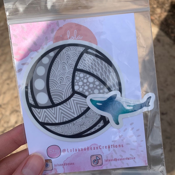 Volleyball Vinyl Sticker (WATERPROOF), Sports, Volleyball Sticker ...