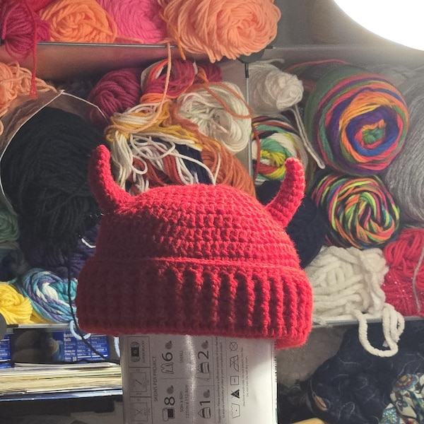 Devil Horn Docker Beanie PDF Pattern - Etsy