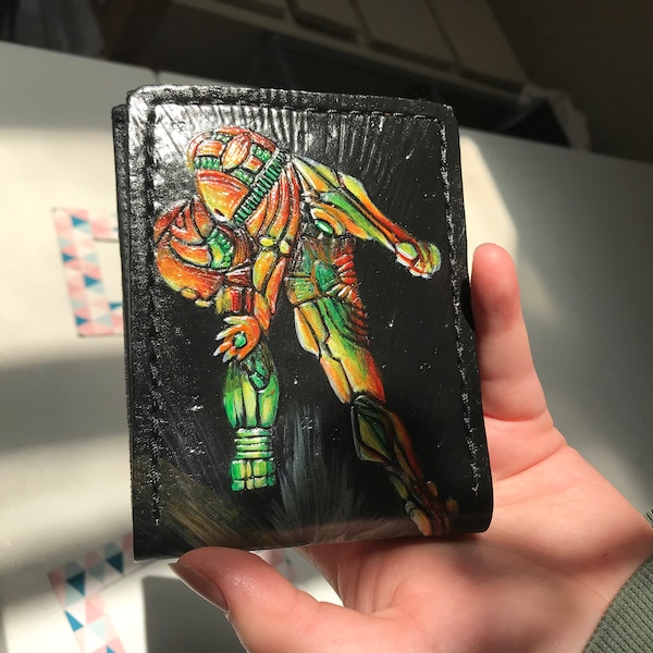 Super Metroid - Leather Bifold Wallet - Handcrafted Wallet - - Etsy