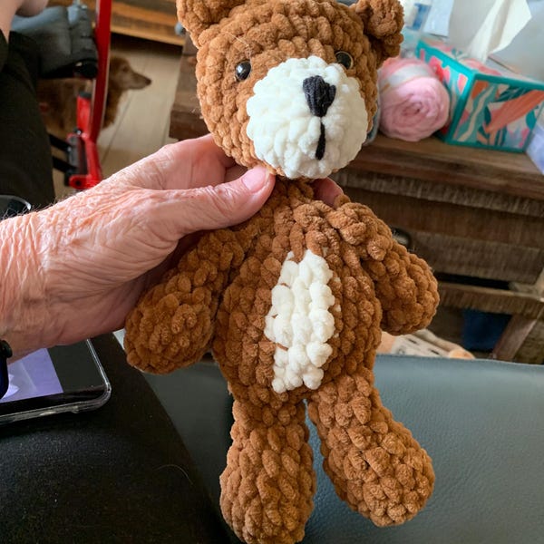 Basil the Bear Crochet Pattern | Low Sew Crochet Amigurumi Pattern | Bear Crochet Pattern | Cute ...