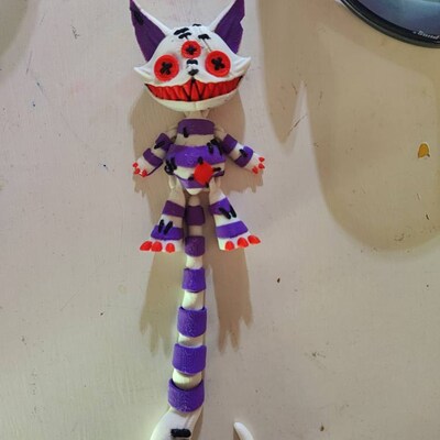 Eerie Stuffed Cat 3D Printed Articulated Movable Joints Creepy Horror ...