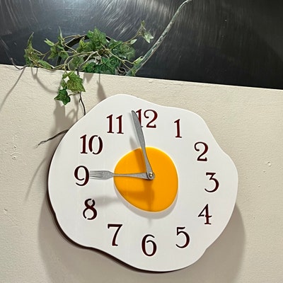 Handmade, Egg Clock, Kitchen Clock, Food, Fried Egg, Dining Room, Made ...